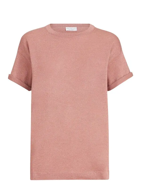 Brunello Cucinelli Cashmere-silk Blend T-shirt - Pink