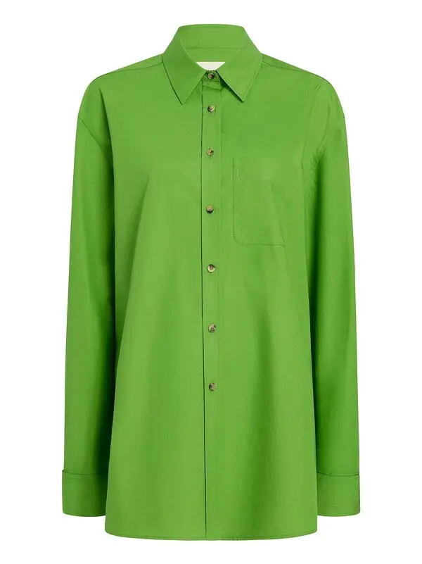 Khaite Newton Button-up Top - Absinthe