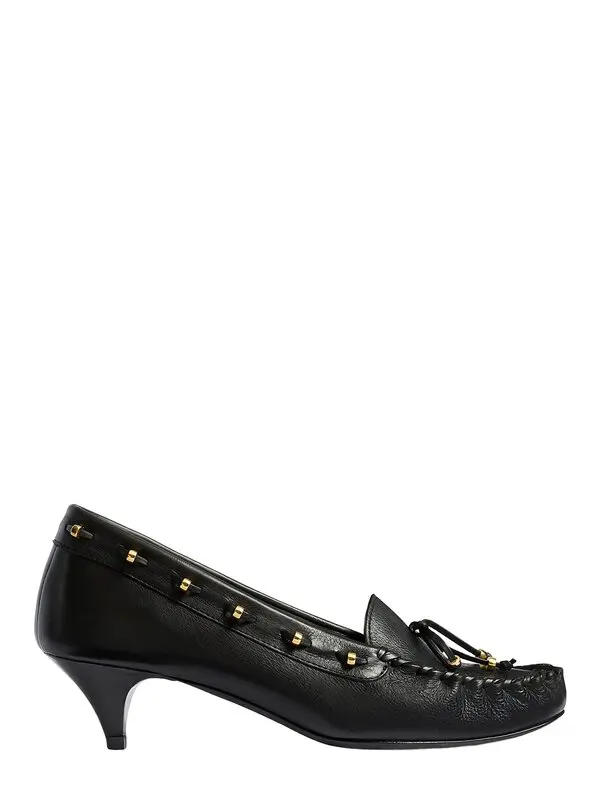 Khaite Milly Pump In Pebbled Leather - Black