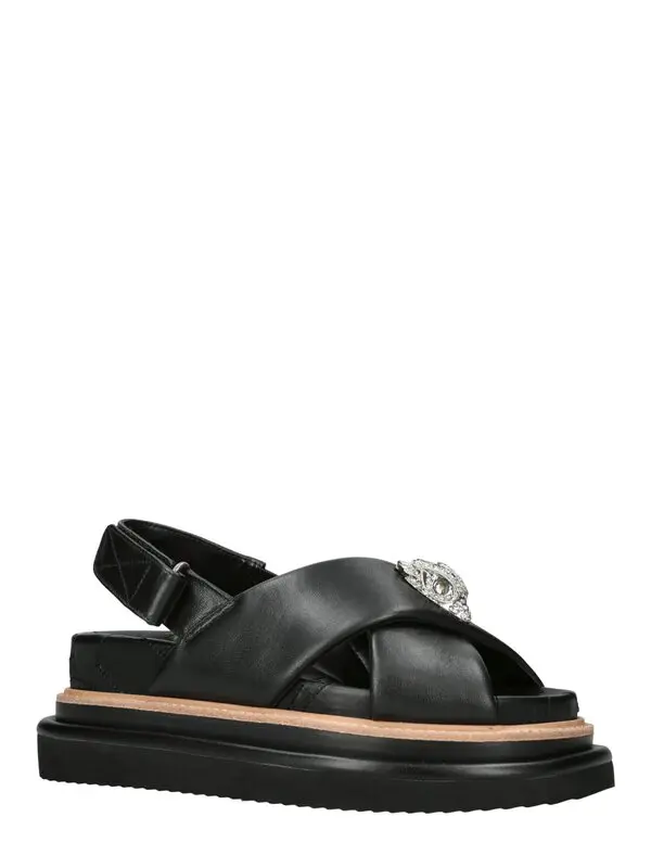 Kurt Geiger Leather Orson Cross-strap Sandals - Black