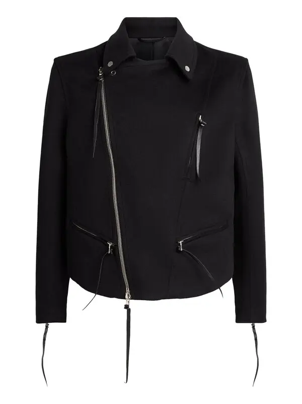 ALAN SCOTT Cashmere-blend Biker Jacket - Black