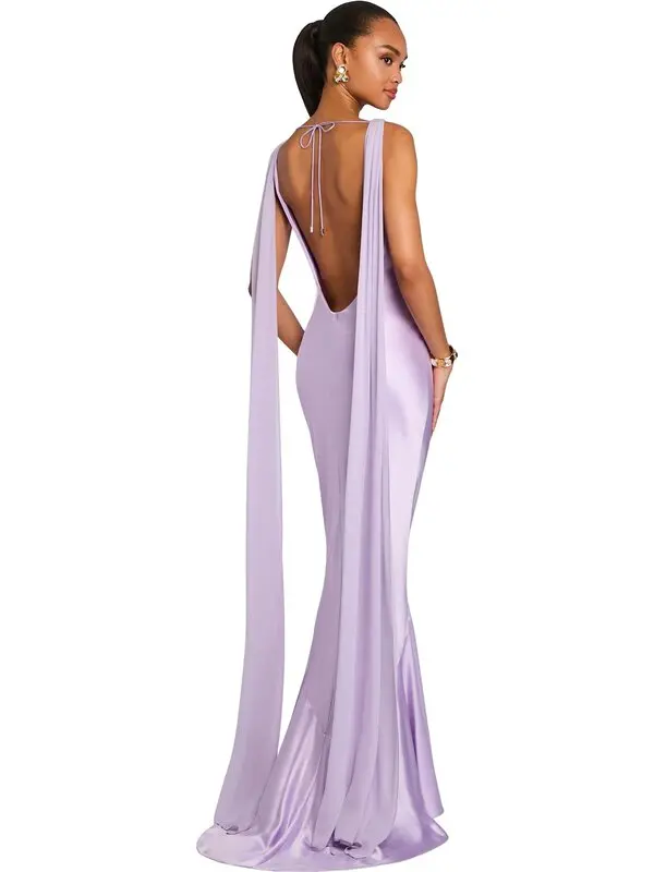 Retrofete Gown With Open Back - Lavande