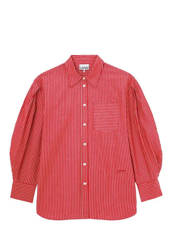 GANNI Classic Collar Shirt - Red