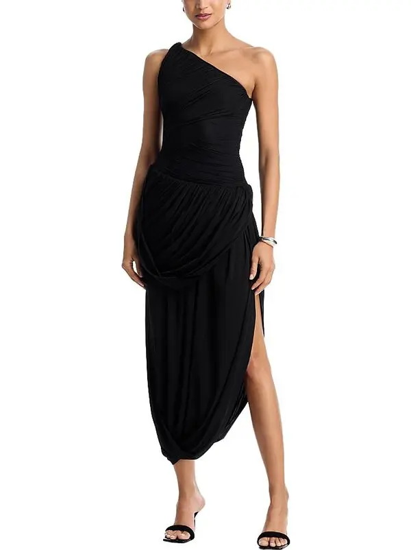 MAYGEL CORONEL Getsemani One-shoulder Dress - Basalto