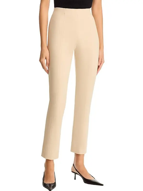 Misook Nia Luxestretch Ponte Slim Leg Pants - Biscotti
