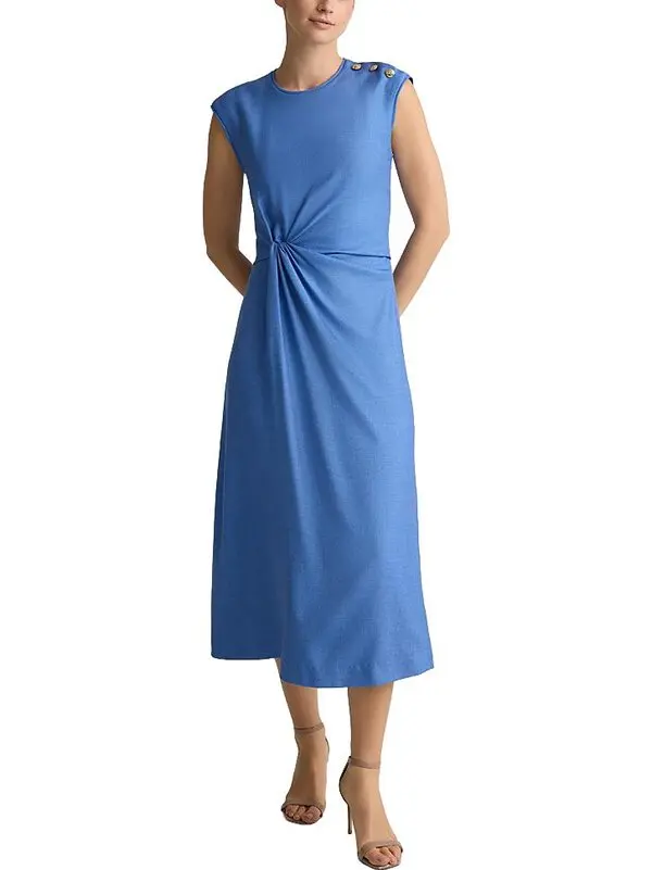 St. John Silk & Wool Suiting Dress - Periwinkle