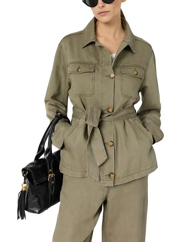 Gerard Darel Talitha Button Front Jacket - Khaki Green
