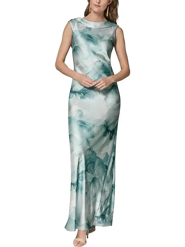 Donna Karan New York Sleeveless High Neck Maxi Dress - Waterlily Multi