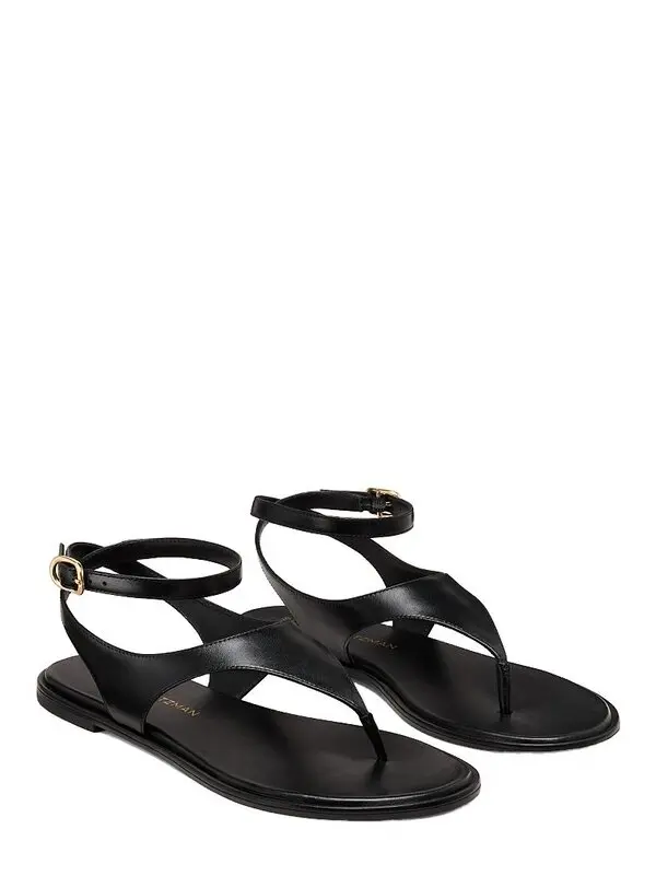 STUART WEITZMAN Marley Leather Sandals - Black