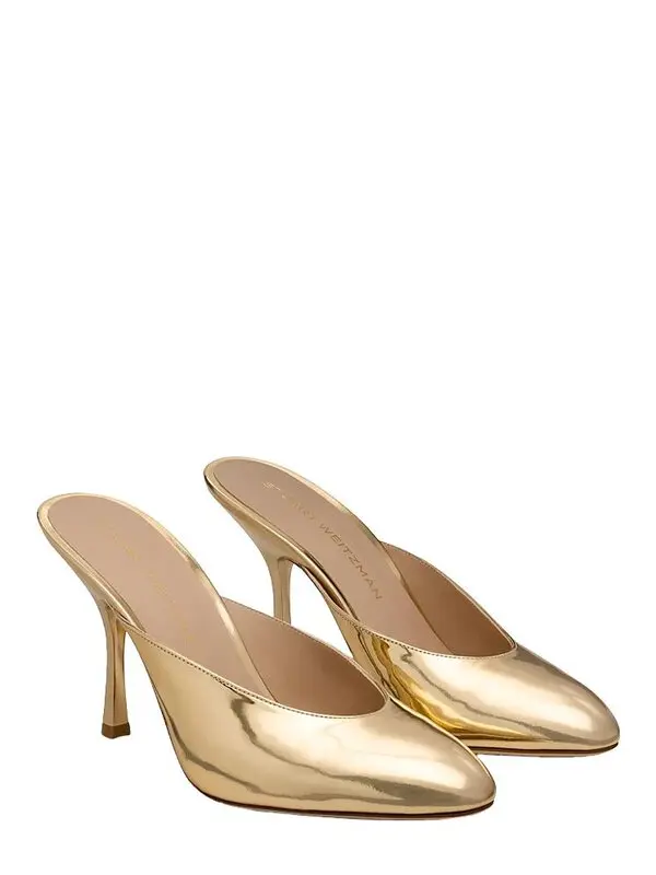 STUART WEITZMAN Madison Patent Leather Mule Pumps - Platino