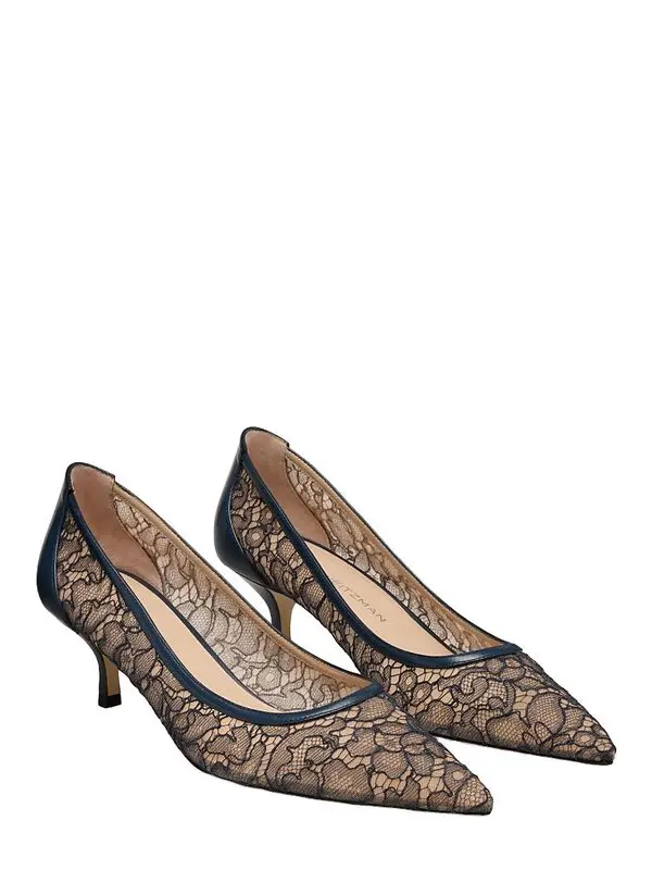 STUART WEITZMAN Power 50 Lace Pumps - Deep Sea Blue