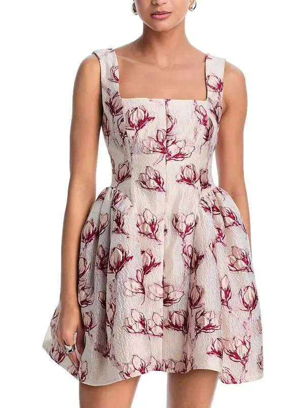 MILLY Erin Floral Mini Dress - Pink/white