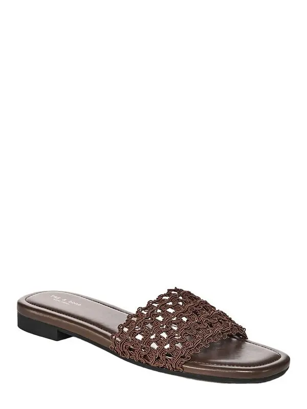 Rag & Bone Ellie Woven Slides - Dark Brown