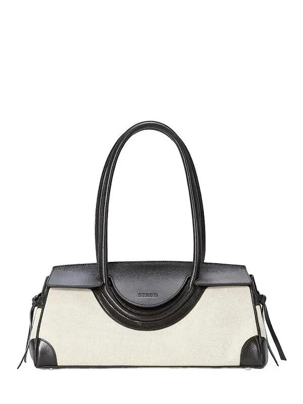 Staud Maude Canvas & Leather Shoulder Bag - Naturales