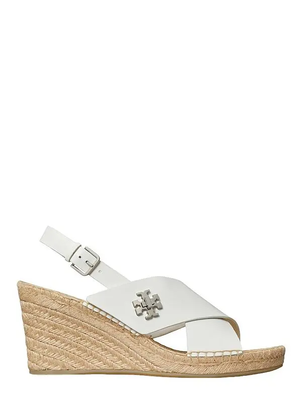 Tory Burch Turnlock Espadrille Wedges - Bianco Laredo