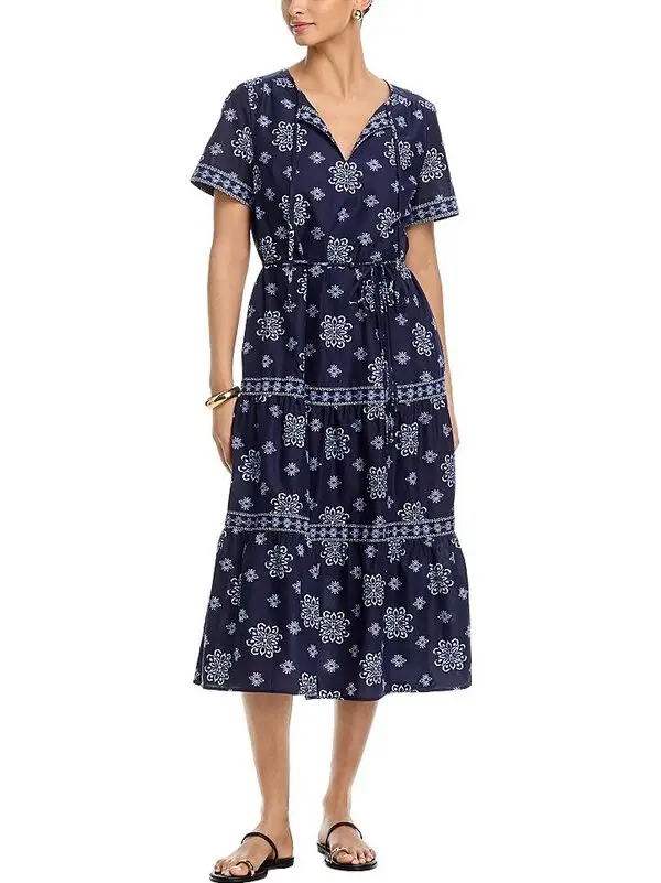 Tommy Bahama Coastal Tiles Short Sleeve Midi Dress - Coastline