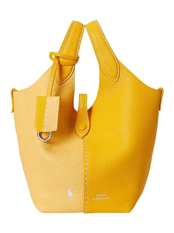 Polo Ralph Lauren Small Leather Crossbody Tote - Canary Yellow