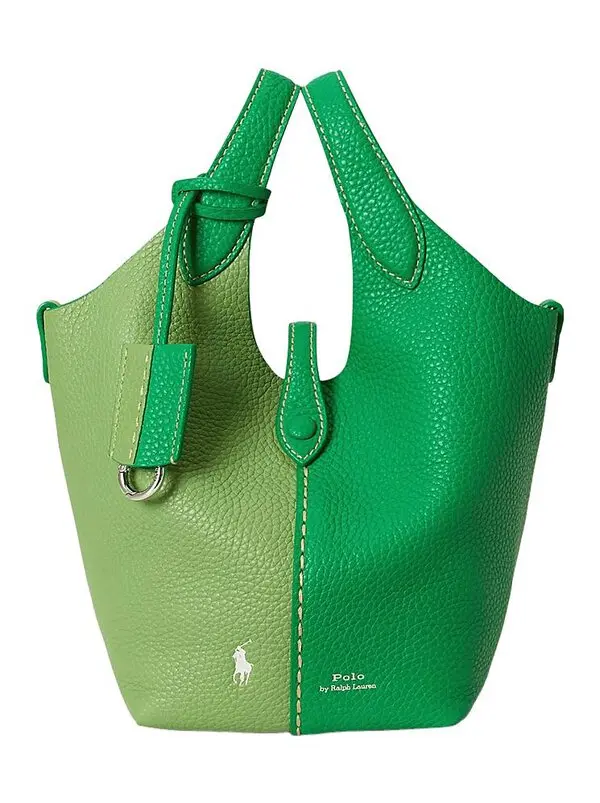 Polo Ralph Lauren Small Leather Crossbody Tote - Parrot