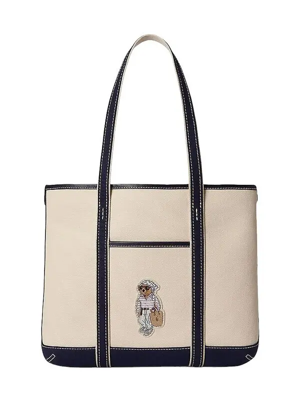 Polo Ralph Lauren Polo Bear Small Shopper Tote - Ecru/navy