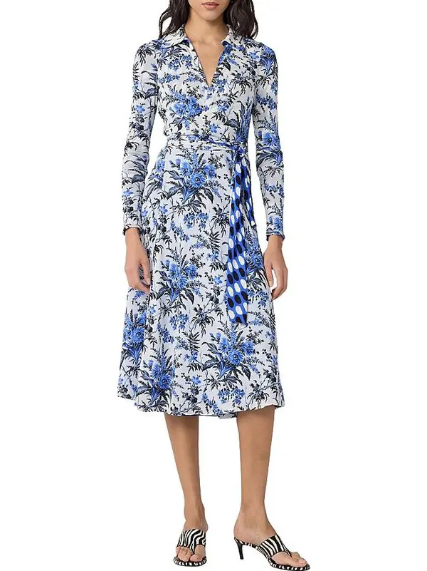 Diane Von Furstenberg Phoenix Reversible Dress - Jelly Dot Aquarius / Avalon White