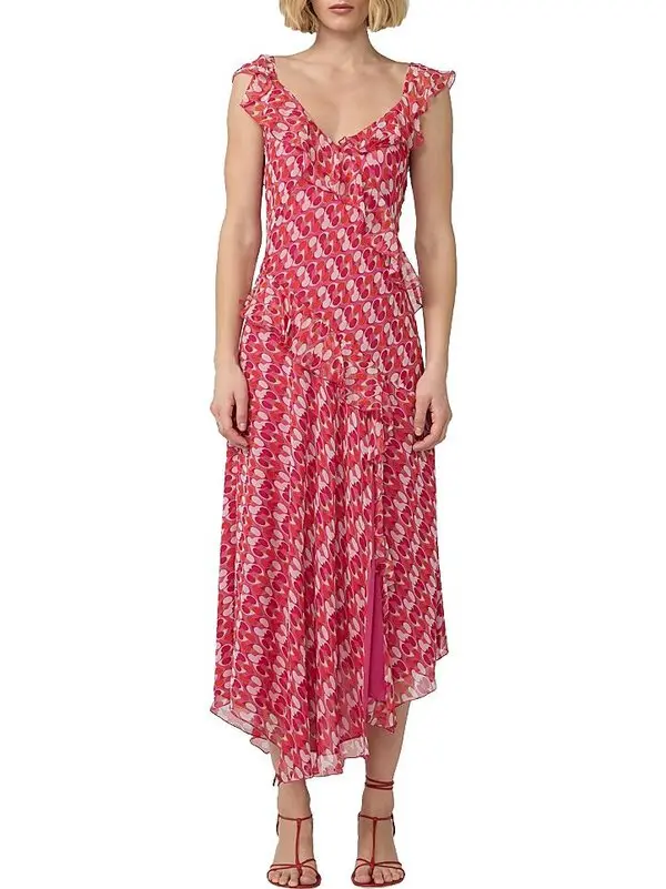 Diane Von Furstenberg Sloane Midi Dress - Pop Link Mini Blondie Pink