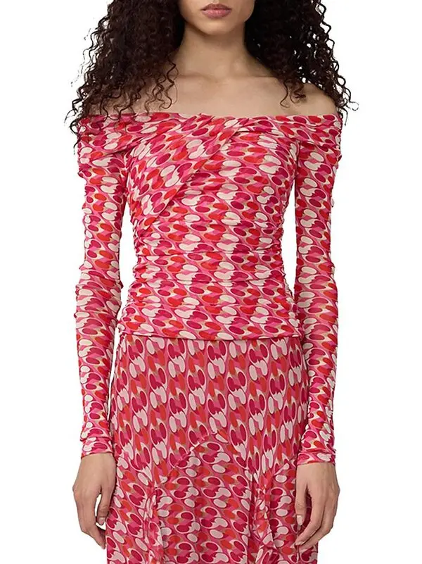 Diane Von Furstenberg Scout Top - Pop Link Mini Blondie Pink