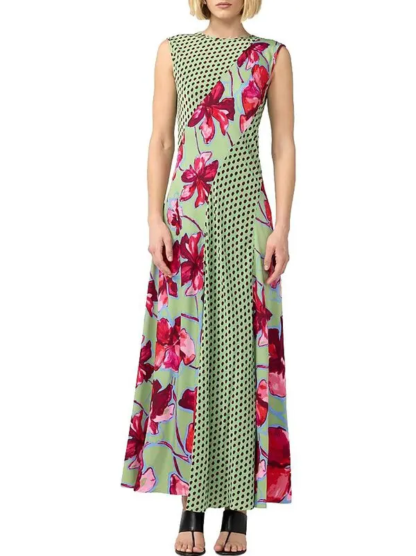Diane Von Furstenberg Cory Maxi Dress - Hibiscus Smoke Degrade/jelly Polka Dot