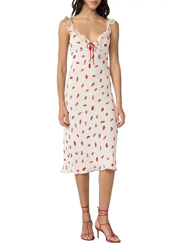 Diane Von Furstenberg Christina Printed Dress - Bisous Bisous Cloud Ivory