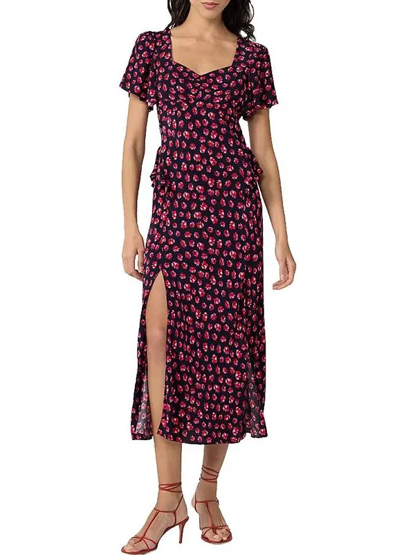 Diane Von Furstenberg Aurora Printed Dress - Hibiscus Dot Maritime