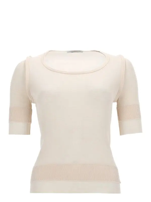 LEMAIRE Trompe L'oeil Viscose And Silk Top - Beige