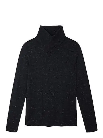 THE WHITE COMPANY Sparkle Funnel-neck Cotton-blend Jumper - Midnight