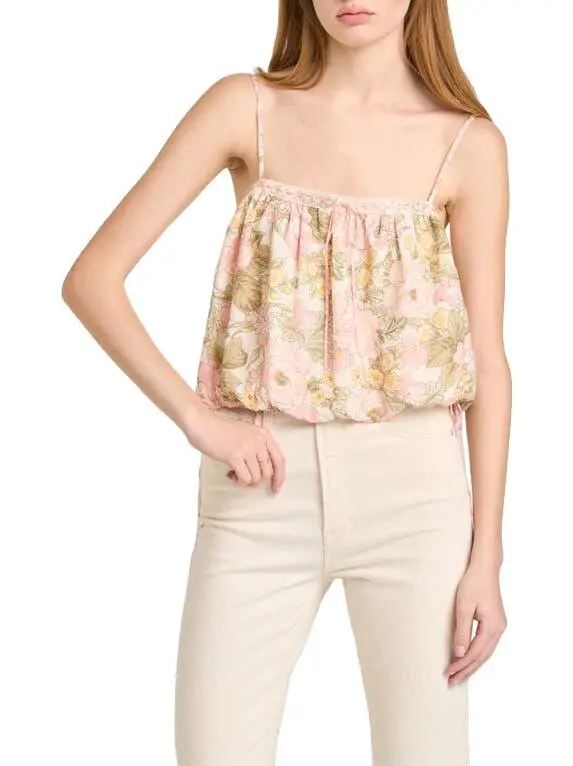WAYF Jasmine Bubble Hem Camisole - Blush Floral