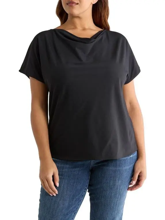 Lyssé Ensley Cowl Neck Top - Black