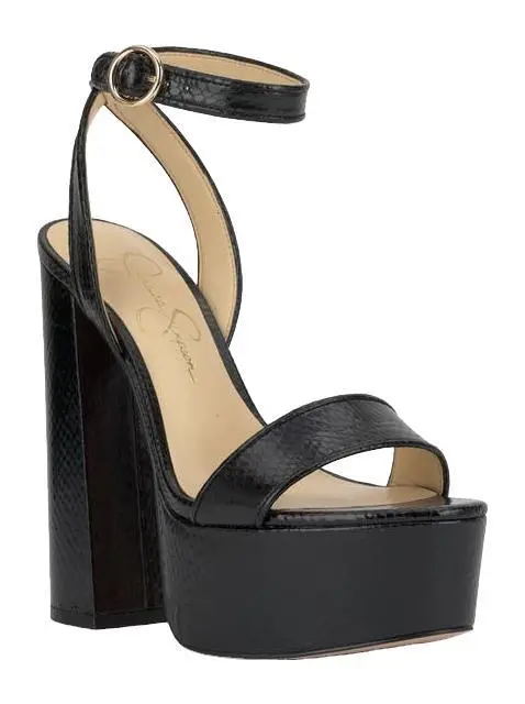 Jessica Simpson Axtyn Ankle Strap Platform Sandal - Black