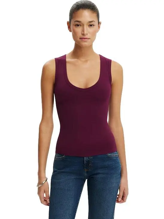 COTTON ON Hold Me V Neck Tank - Blackberry Belle