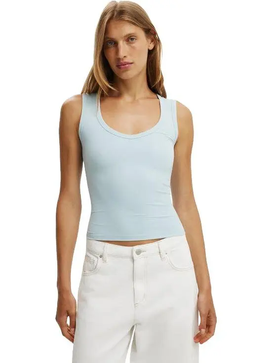 COTTON ON Hold Me V Neck Tank - Iced Marine