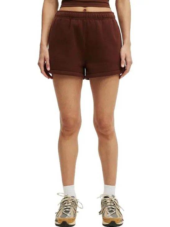 Cotton:on Active Plush Classic Mini Short - Chestnut