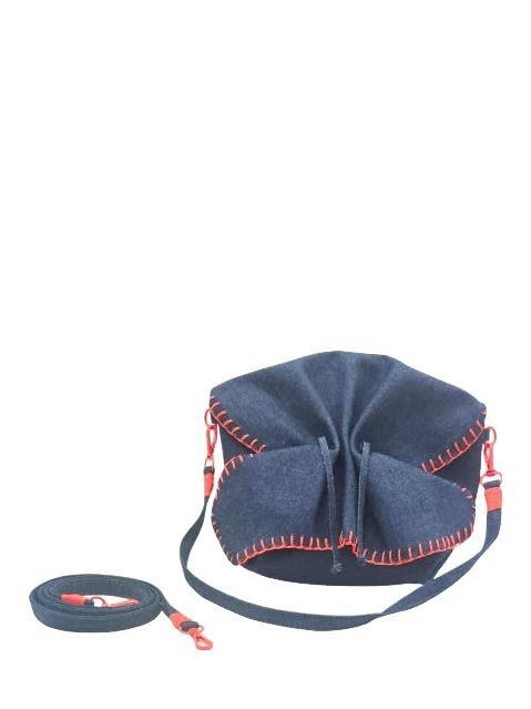 Carlos Falchi Butterfly Leather Shoulder Bag - Denim