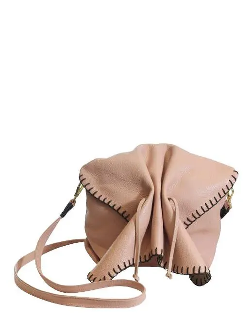 Carlos Falchi Butterfly Top Grain Leather Shoulder Bag - Dusty Rose