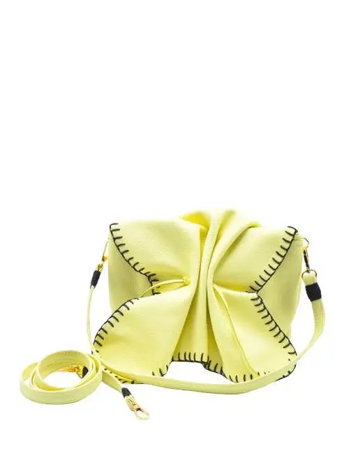 Carlos Falchi Butterfly Top Grain Leather Shoulder Bag - Lemon