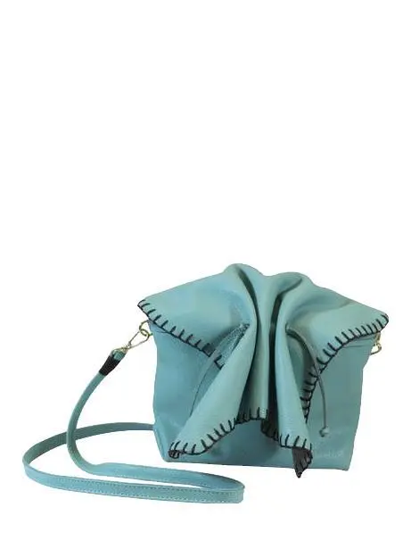 Carlos Falchi Butterfly Leather Shoulder Bag - Teal
