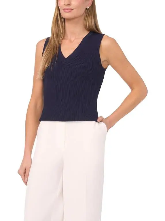 Halogen Rib Knit Sleeveless Sweater - Baritone Blue