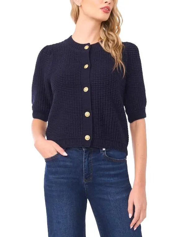 Halogen Button-front Sweater - Baritone Blue