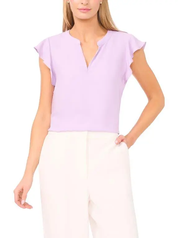 Halogen Flutter Sleeve Top - Soft Lavender