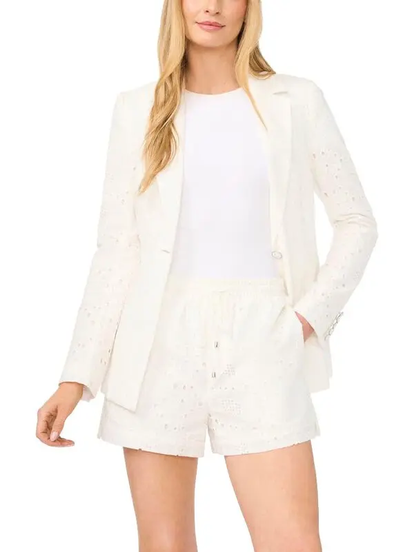 CECE DUPRAZ Cotton Eyelet Blazer - Ultra White