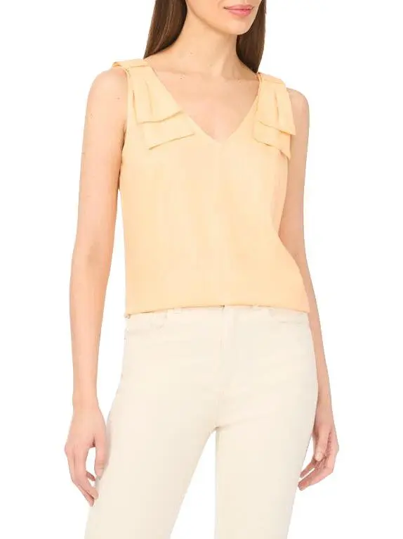 CECE DUPRAZ Bow Shoulder V-neck Tank - Apricot