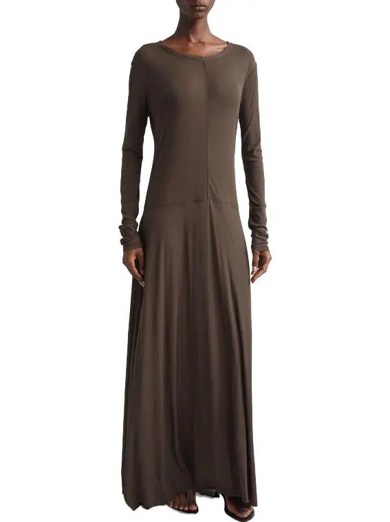 DIOTIMA Veil Long-sleeve Cotton Knit Dress - Shale
