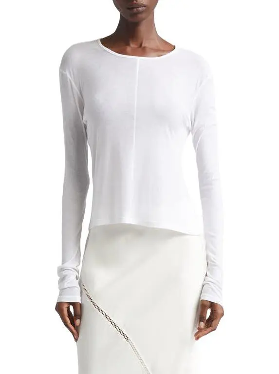 DIOTIMA Long Sleeve Cotton Knit Top - White
