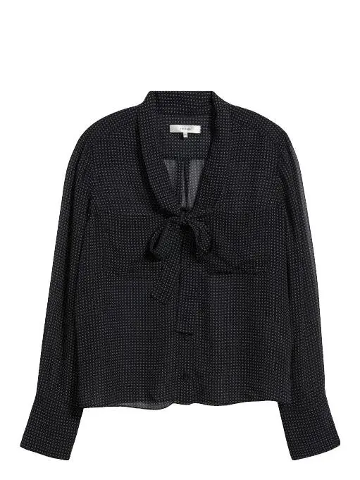 FRAME Polka Dot Tie Shirt - Navy Multi