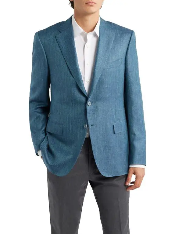 Canali Siena Regular-fit Herringbone Sport Coat - Dark Green